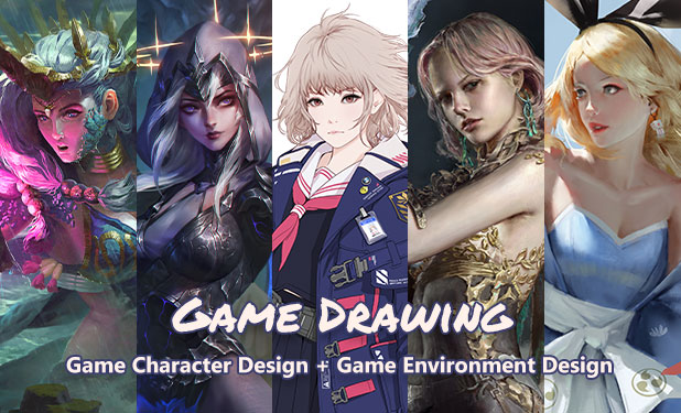 【Game Drawing】Game Character Design + Game Environment Design course ...