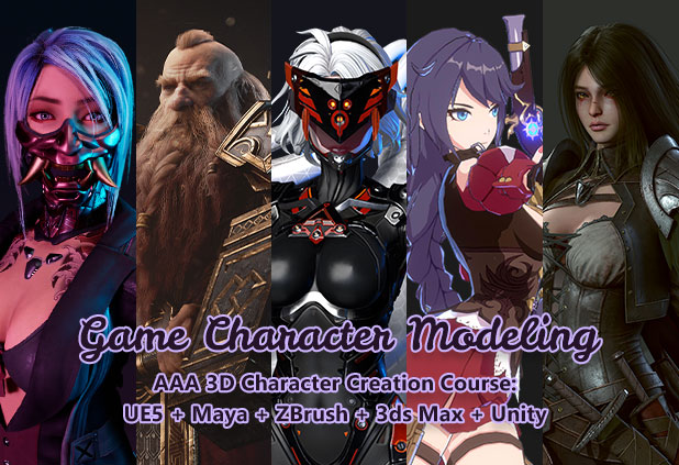 【Game Character Modeling】AAA 3D Character Creation Course course online|wingfox