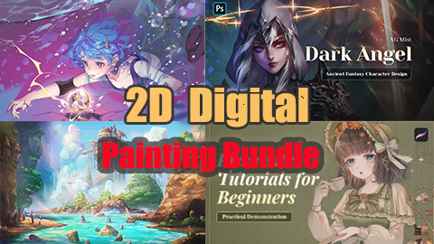 2D Digital Painting Bundle course online|wingfox